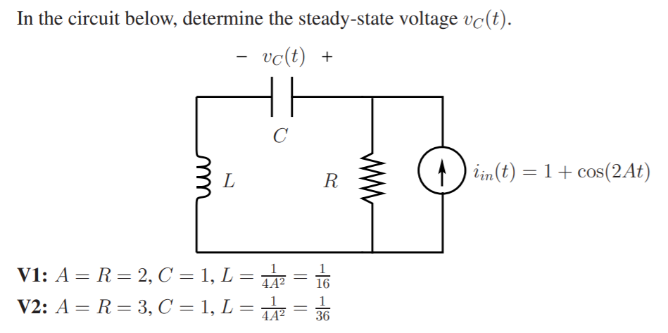 Solved In the circuit below, determine the steady-state | Chegg.com