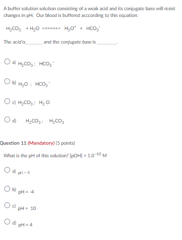 Solved A buffer solution solution consisting of a weak acid | Chegg.com