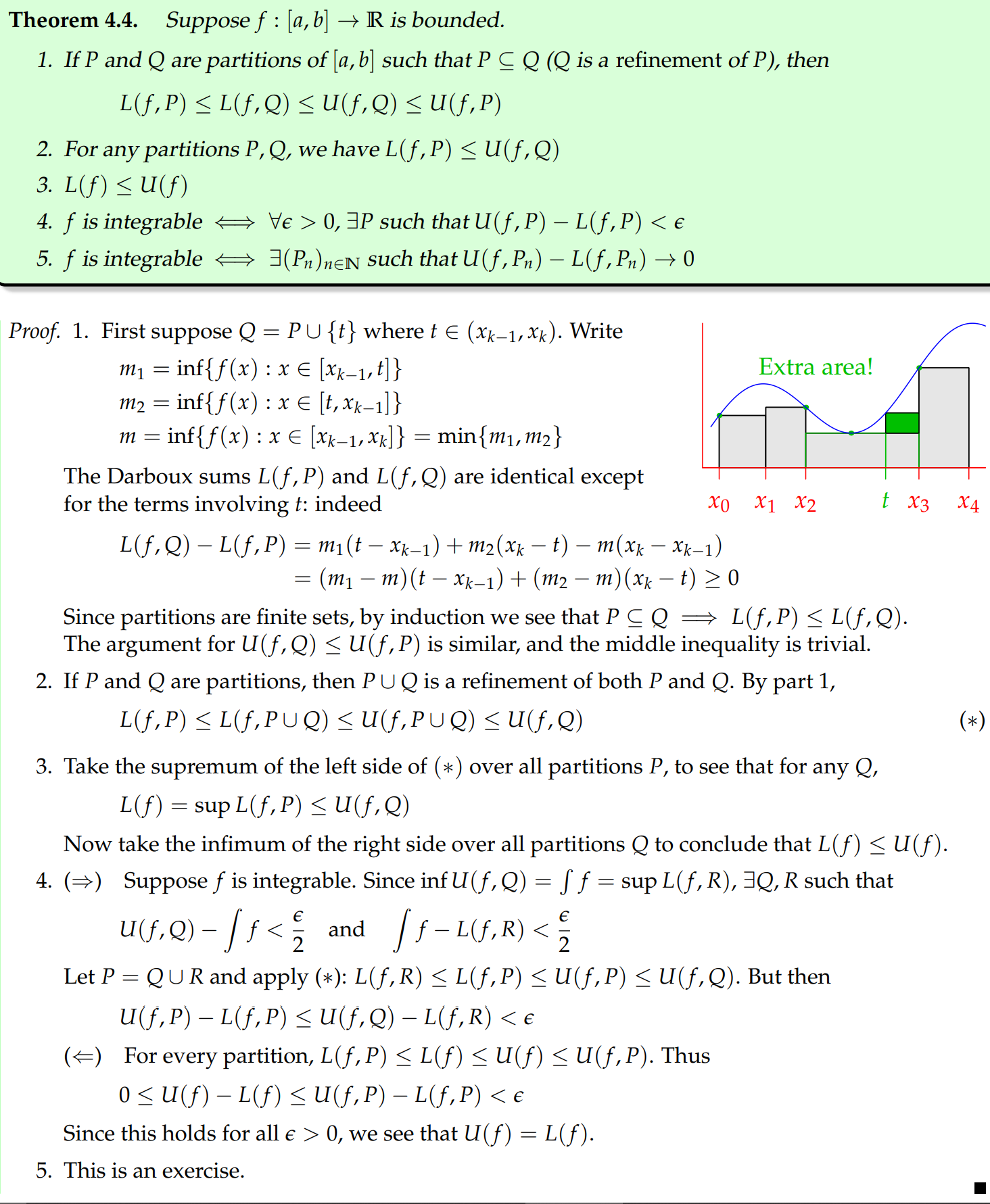 Solved 3. Prove Theorem 4.4, part 5: f is integrable | Chegg.com