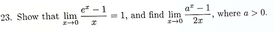Solved em – 1 23. Show that lim 0-70 = am 1 1, and find lim | Chegg.com
