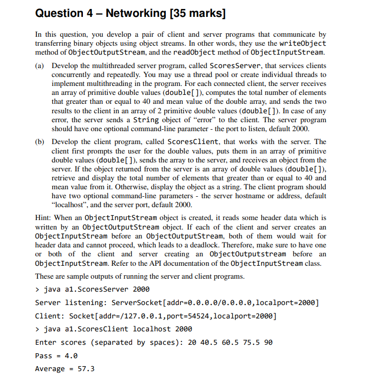 Solved Question 4 - Networking [35 marks] In this question, | Chegg.com