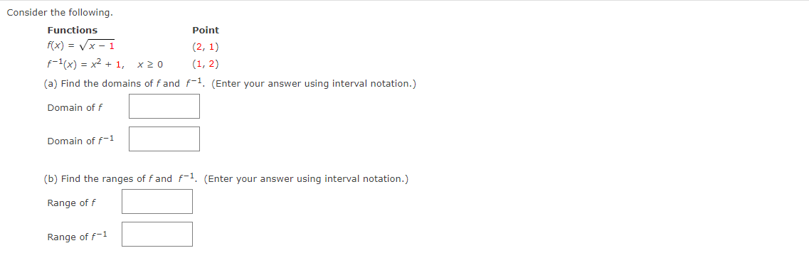 Solved Consider The Following Functions Point Fx X 1 