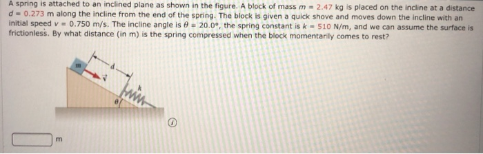 Solved A is attached spring d 0.273 m along the incline from | Chegg.com