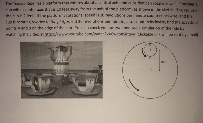Solved The Teacup Ride has a platform that rotates about a | Chegg.com