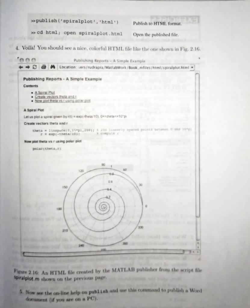Solved >> publish (spiralplot','html') Publish to HTML | Chegg.com