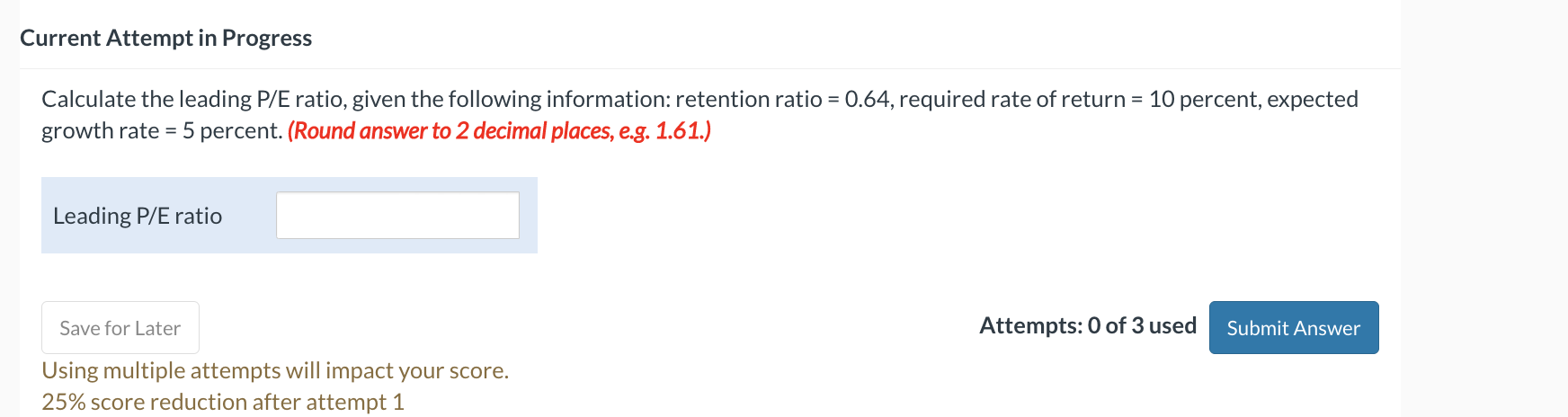 Solved Calculate the leading P/E ratio, given the following | Chegg.com