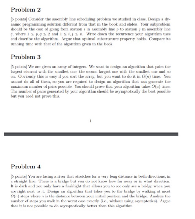 Problem 2 5 points) Consider the assembly line | Chegg.com