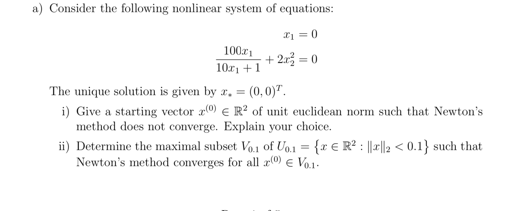 a) Consider the following nonlinear system of | Chegg.com