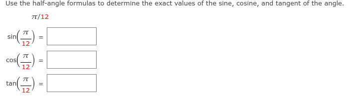 Solved Use the half-angle formulas to determine the exact | Chegg.com
