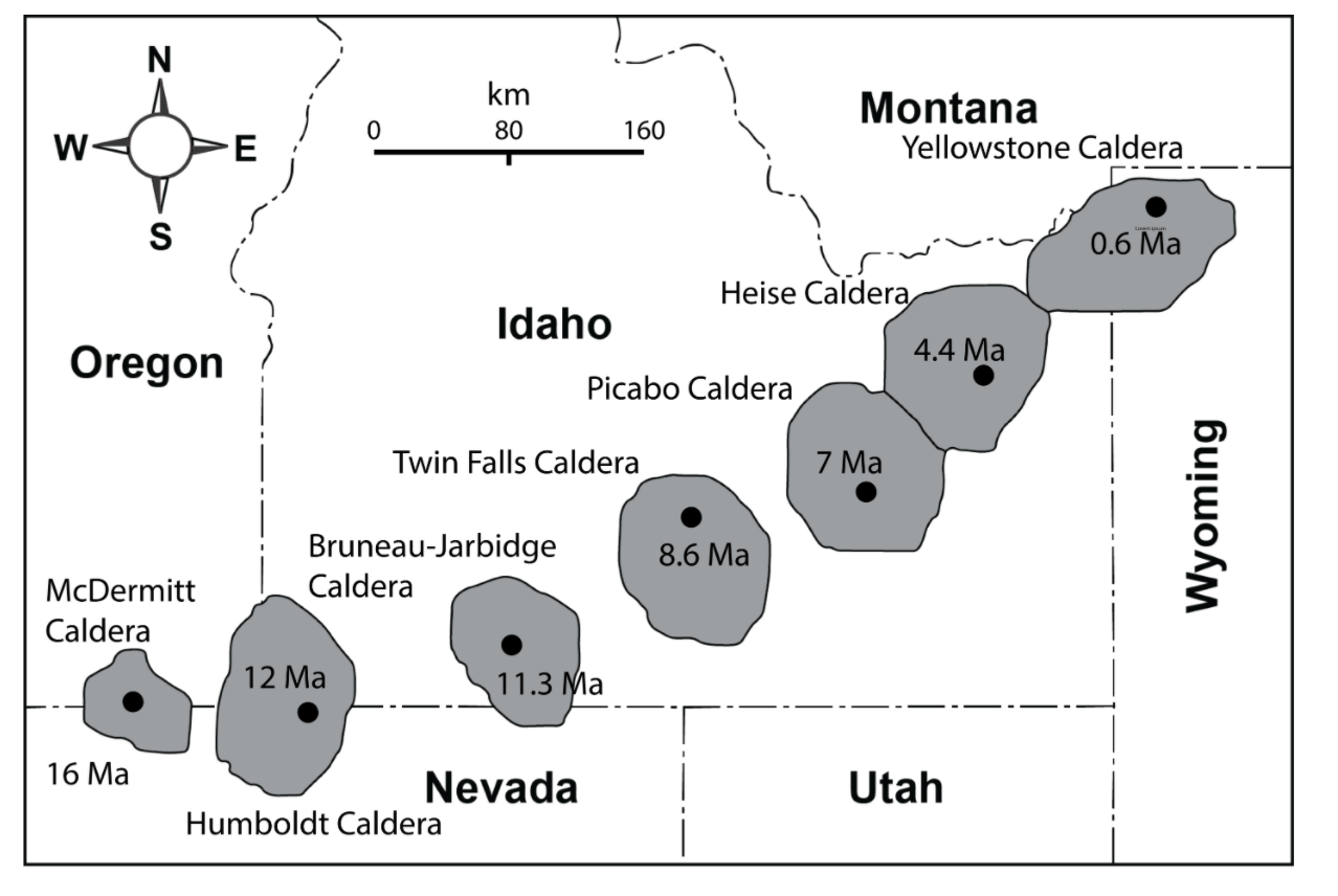 Solved Using the data from the Yellowstone hotspot (shown in | Chegg.com