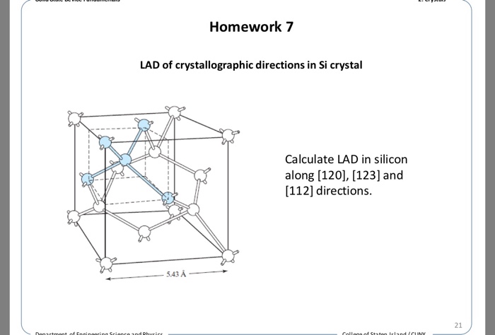 Solved Homework 7 LAD of crystallographic directions in Si | Chegg.com