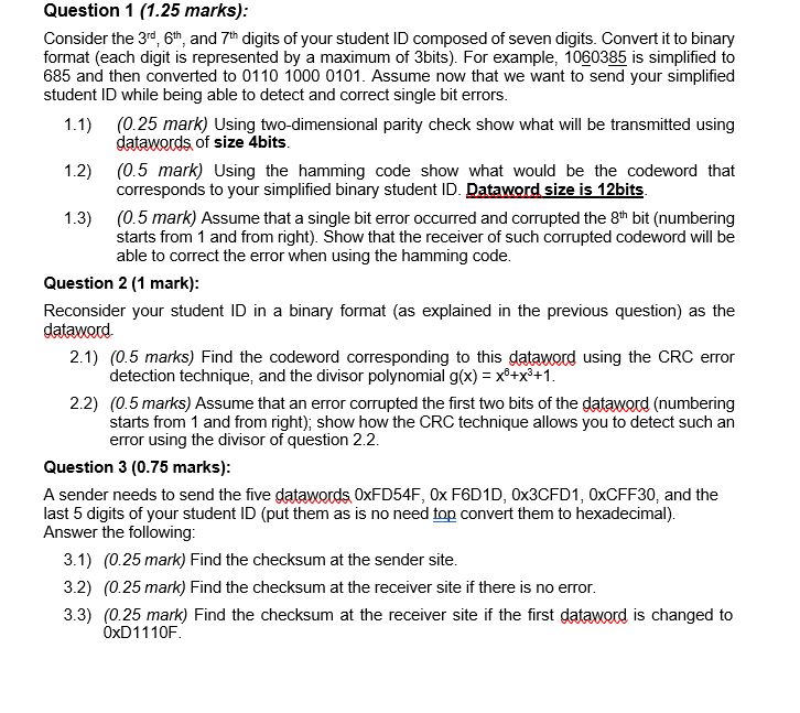 Solved use my id 3rd digit 8 6th digit 0 ﻿and 7th digit 7 | Chegg.com