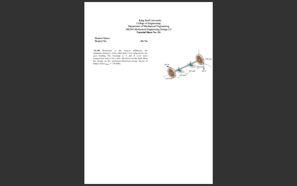 Solved King Saud University College of Engineering | Chegg.com