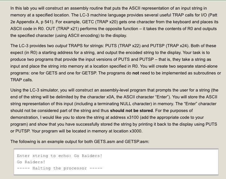 In this lab you will construct an assembly routine | Chegg.com