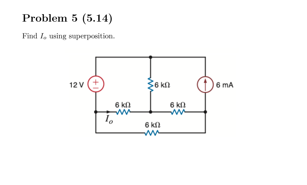 Solved Problem 5(5.14) Find Io using superposition. | Chegg.com