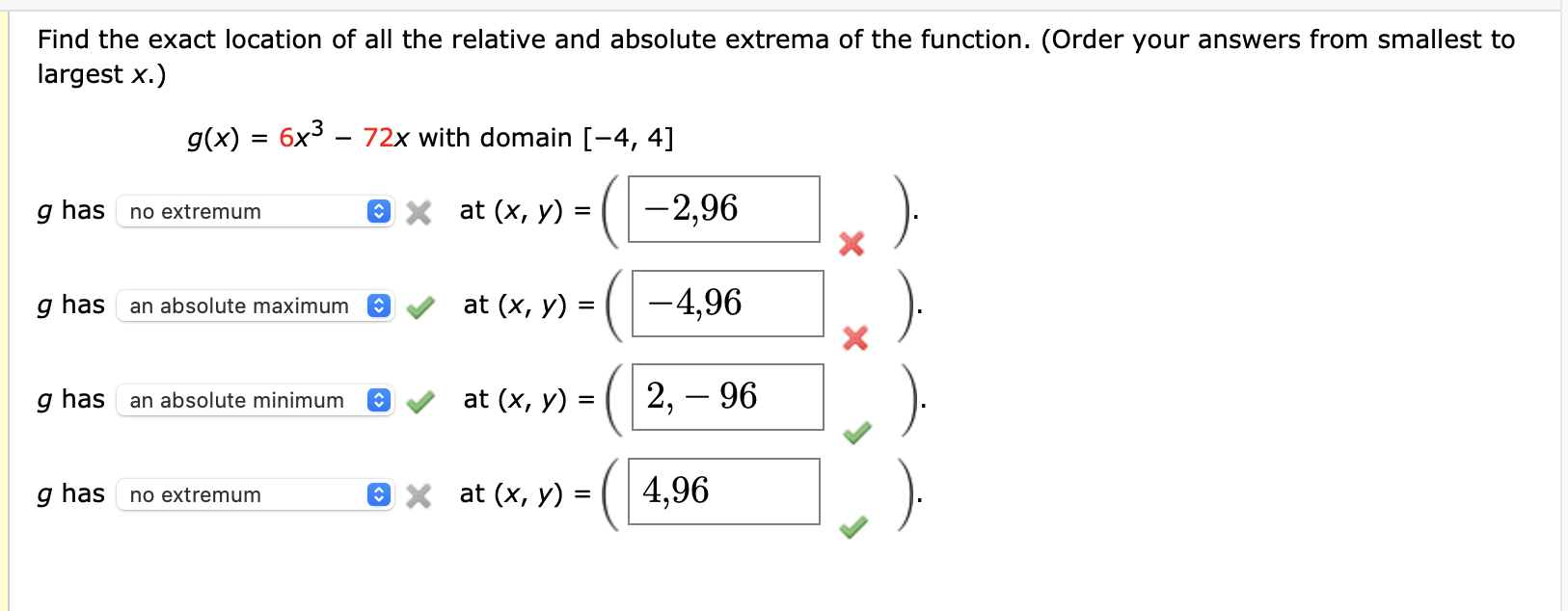 Solved Find the exact location of all the relative and | Chegg.com