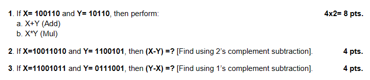 Solved If x=100110 ﻿and Y=10110, ﻿then | Chegg.com