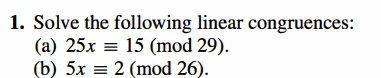 Solved In Number theory we are learning about Linear | Chegg.com