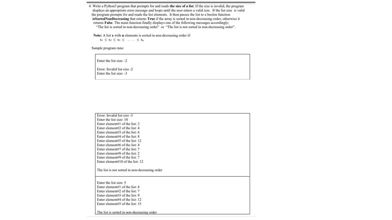 Solved 3. Write a Python3 program that has three functions: | Chegg.com