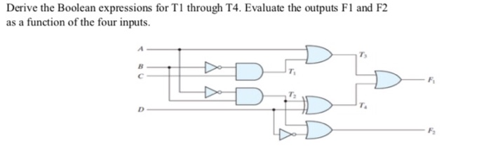 Solved Derive the Boolean expressions for T1 through T4. | Chegg.com