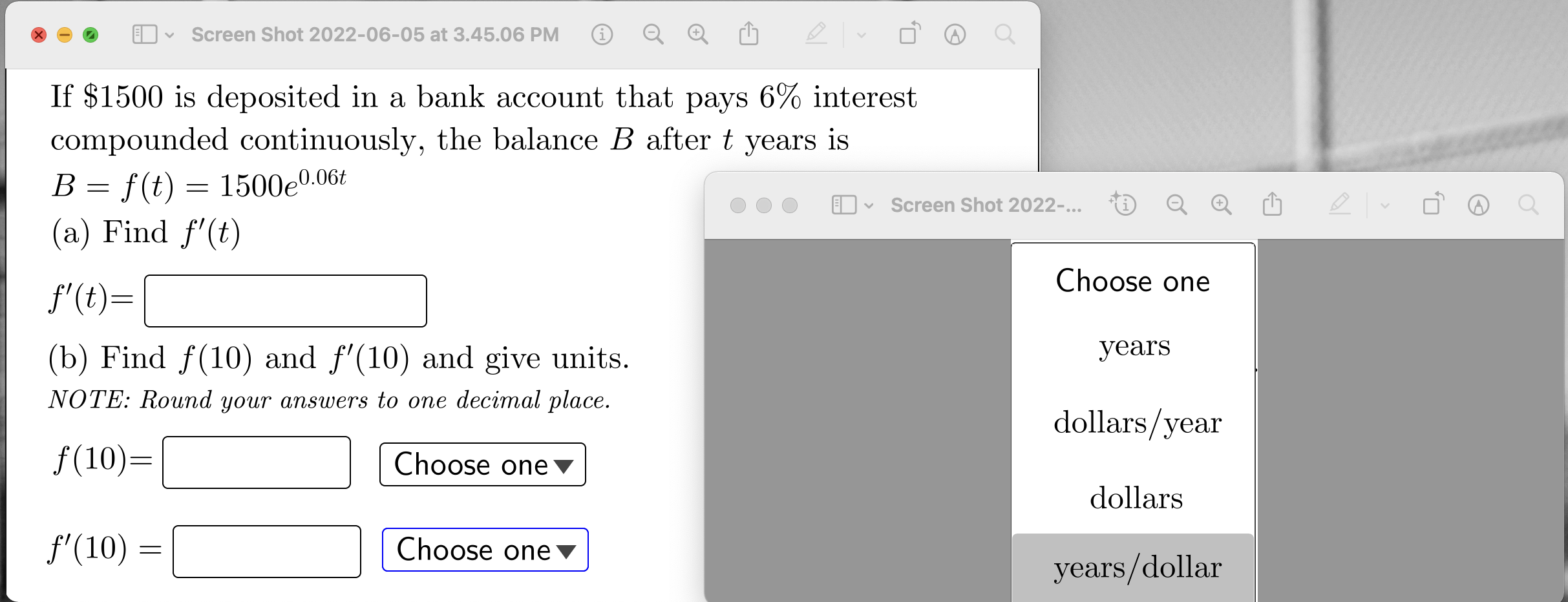 Solved Screen Shot 2022-06-05 at 3.45.06 PM i If $1500 is | Chegg.com