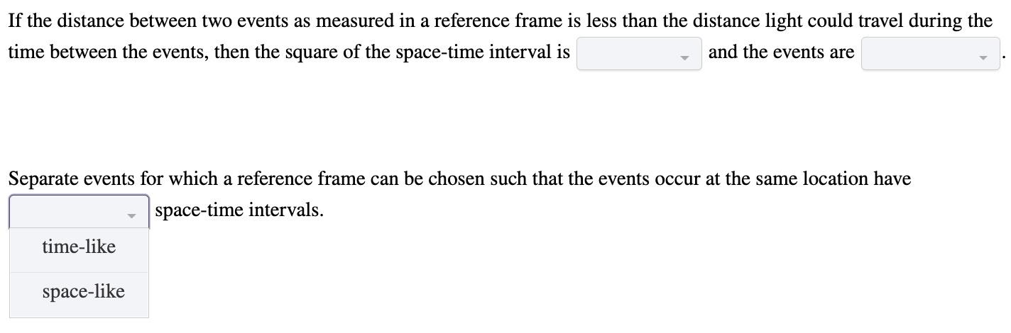 Solved If the distance between two events as measured in a | Chegg.com