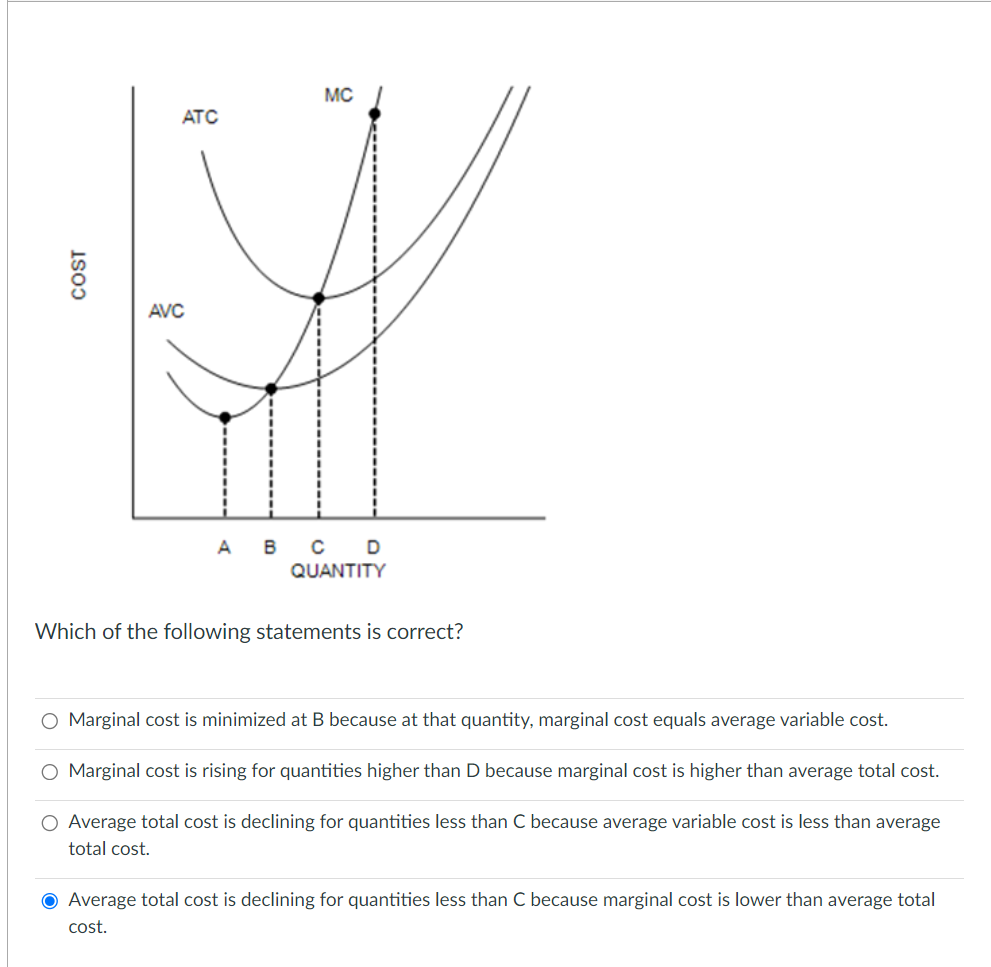 Solved Which of the following statements is correct?Marginal | Chegg.com