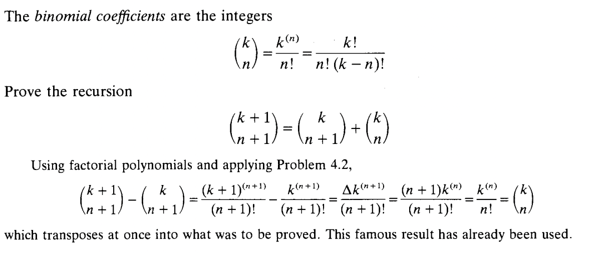 Solved The binomial coefficients are the integers | Chegg.com