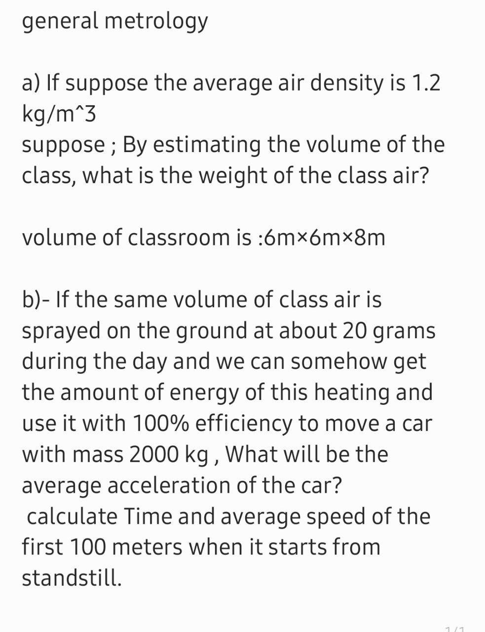 Solved general metrology a) If suppose the average air | Chegg.com