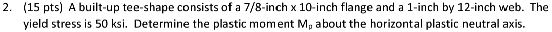 Solved (15 pts) A built-up tee-shape consists of a 7/8-inch | Chegg.com