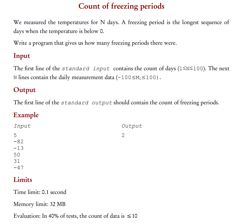 Solved Count of freezing periods We measured the | Chegg.com