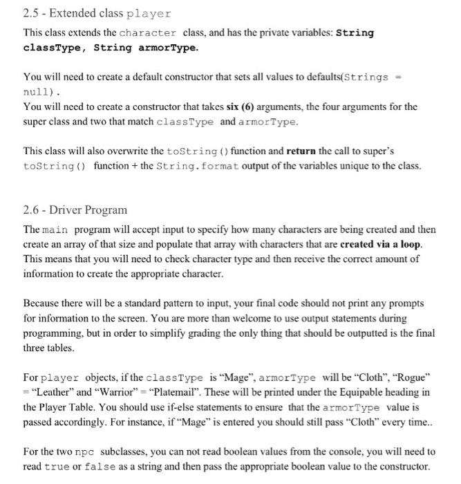 Solved Homework 6 - Classes, Inheritance, and Polymorphism | Chegg.com Solved Homework 6 - Classes, Inheritance, and Polymorphism | Chegg.com