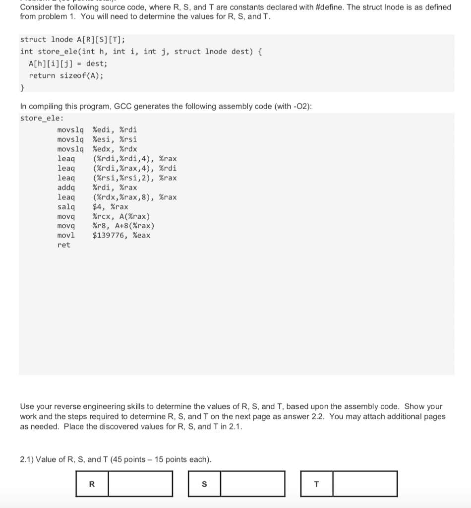 Solved Consider the following source code, where R, S, and T | Chegg.com