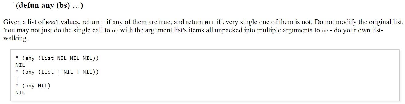 Solved Please Write in LISP Please only use syntax below | Chegg.com