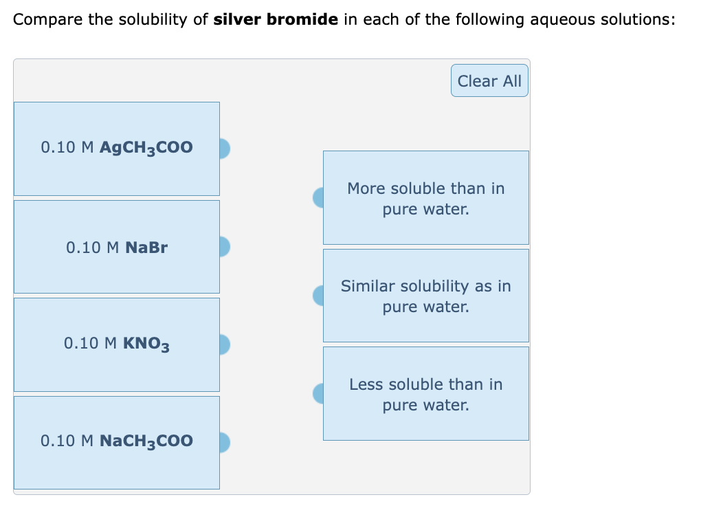 Solved Compare the solubility of silver bromide in each of | Chegg.com