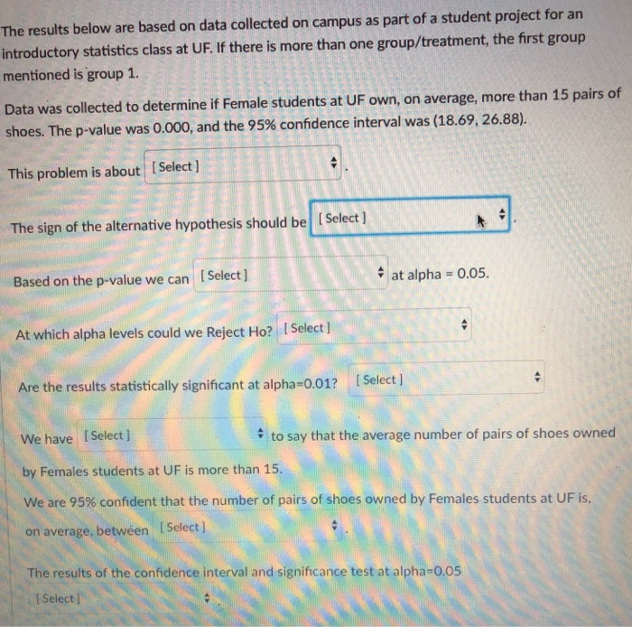 Solved The results below are based on data collected on | Chegg.com