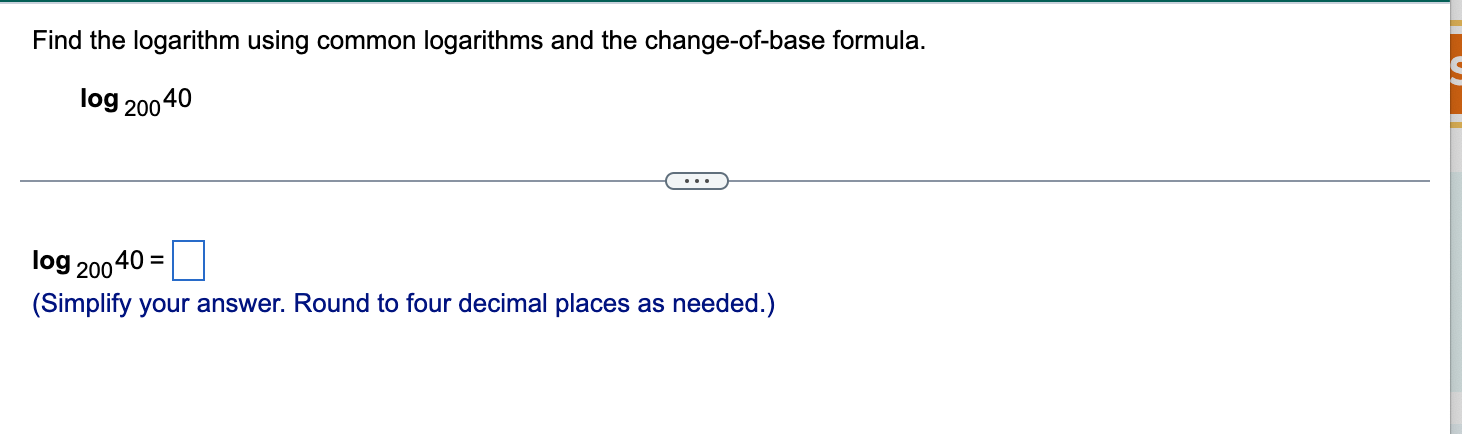 Solved Find the logarithm using common logarithms and the | Chegg.com