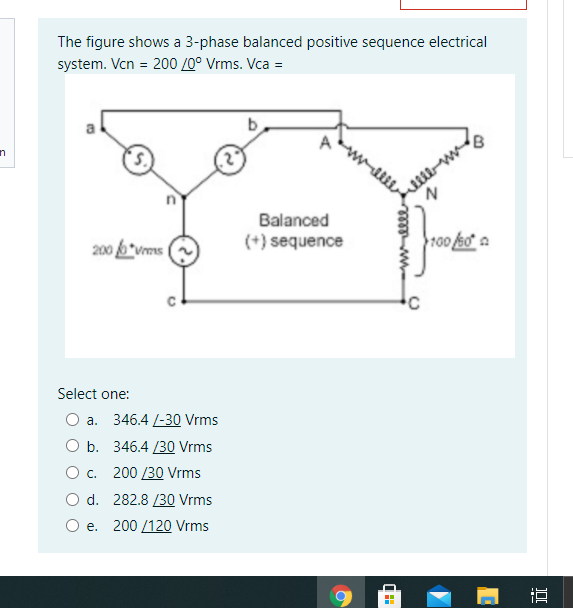 Solved The figure shows a 3-phase balanced positive sequence | Chegg.com