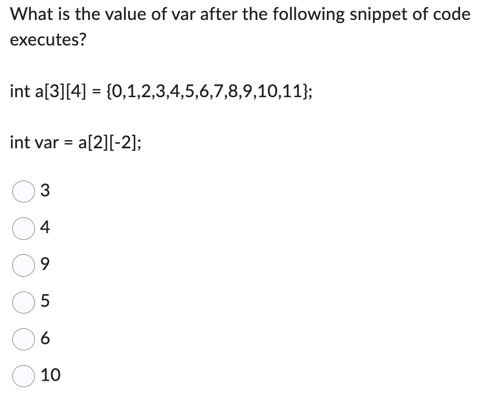 Solved What is the value of var after the following snippet | Chegg.com