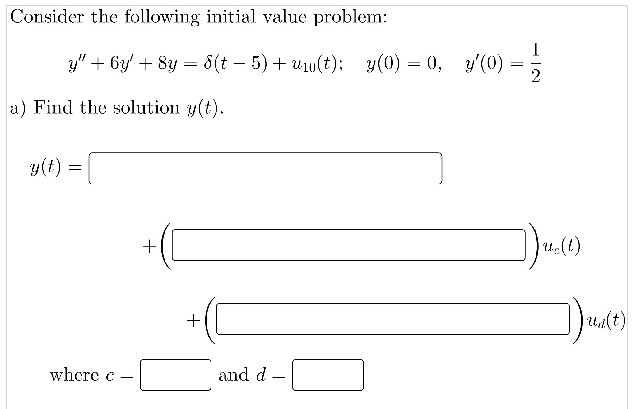 Solved Consider the following initial value problem: | Chegg.com