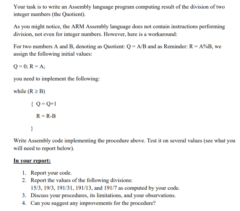 Your task is to write an Assembly language program | Chegg.com