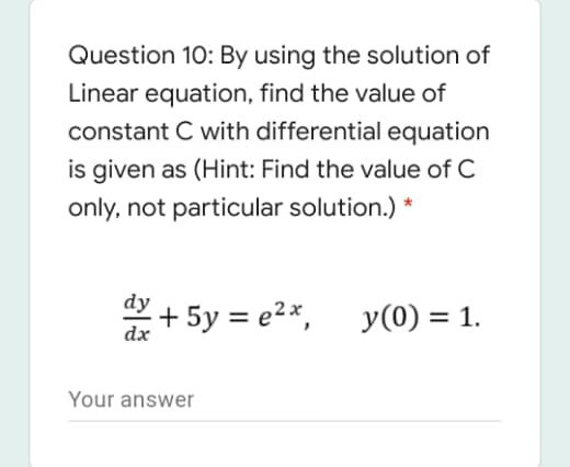 Solved First order differential equations Linear equations | Chegg.com