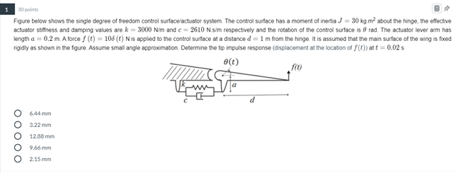 Solved 1 30 points Figure below shows the single degree of | Chegg.com