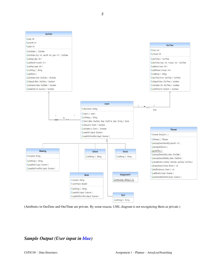 CST8130: Data Structures Assignment #1- Events | Chegg.com