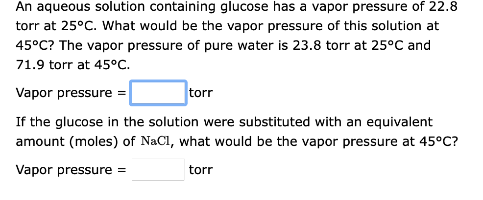 Solved The vapor pressure of a solution containing 33.1 g | Chegg.com