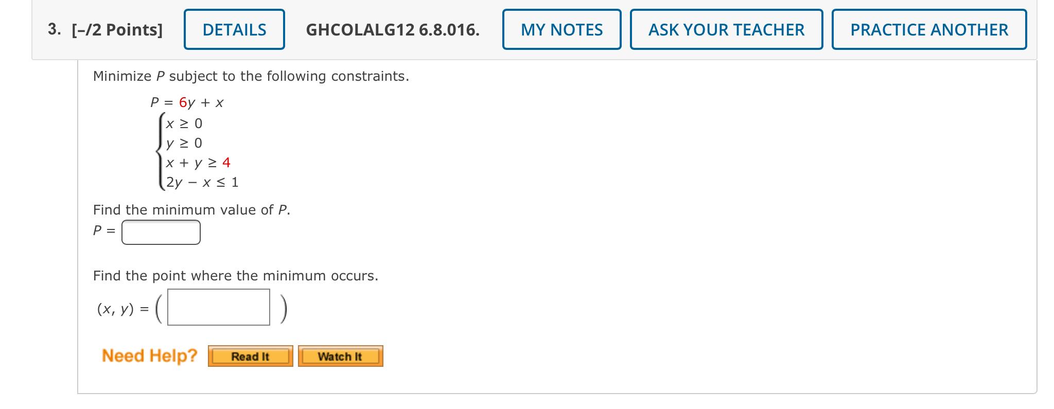 Solved Minimize P subject to the following constraints. | Chegg.com