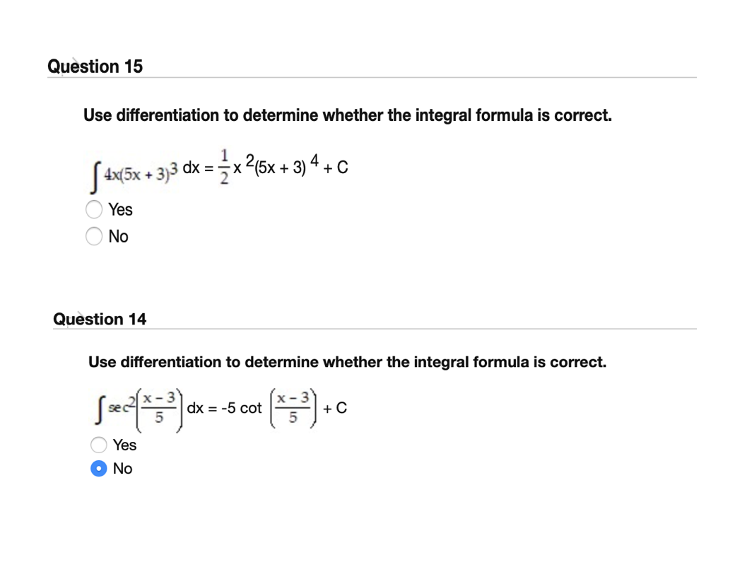 Solved Question 15 Use differentiation to determine whether | Chegg.com