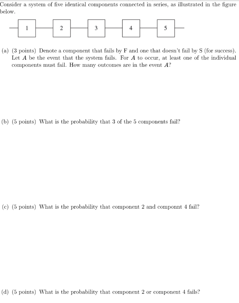 Solved Consider a system of five identical components | Chegg.com