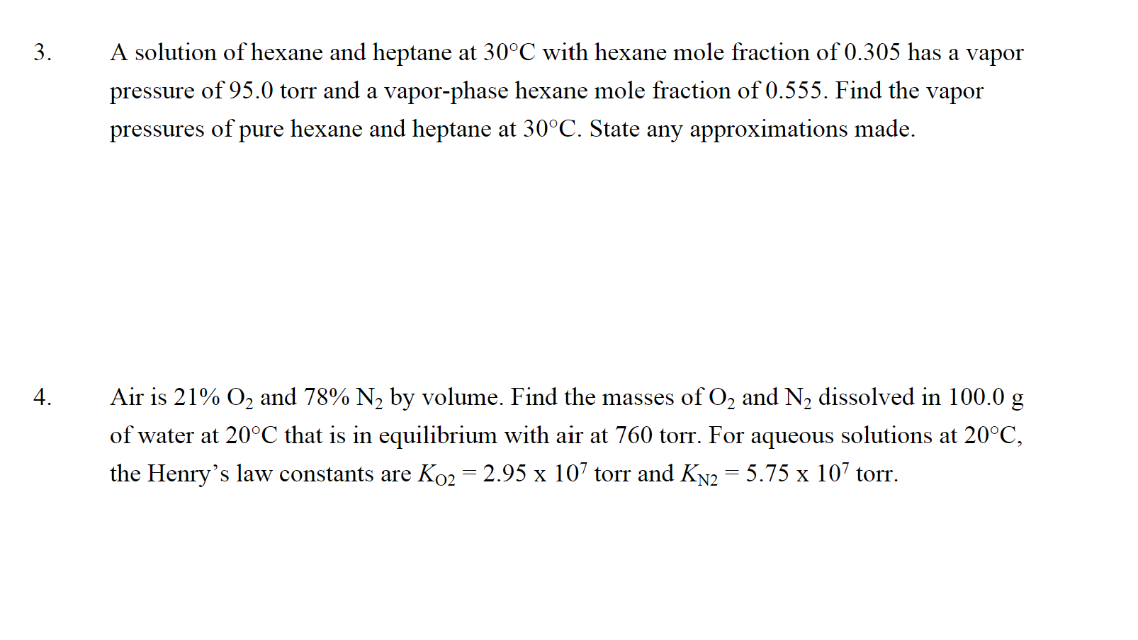 Solved A solution of hexane and heptane at 30∘C with hexane | Chegg.com