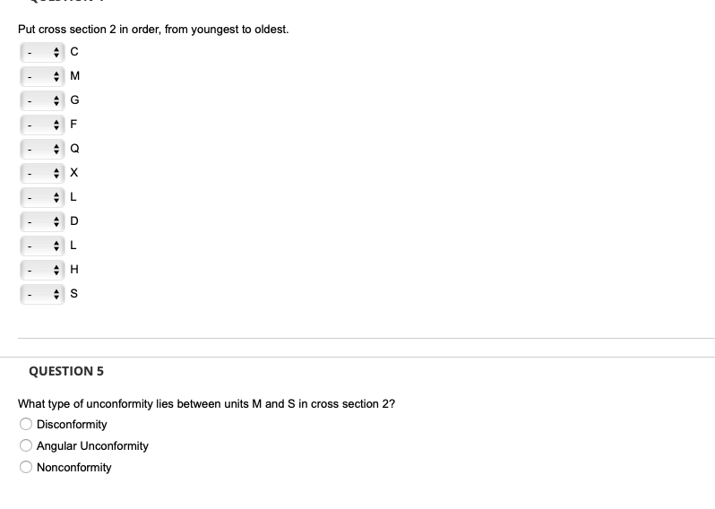 Solved Cross Section 2Put cross section 2 in order, from | Chegg.com